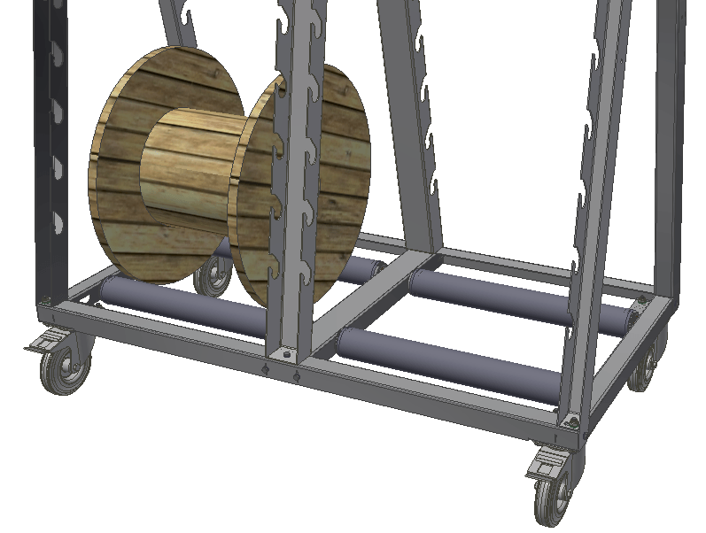 Mobile cable reel rack Ven-MHS6 | Venrooy Cable Equipment